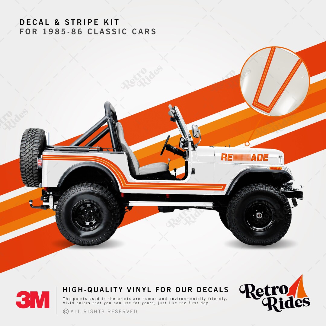 Cj7 Decals & Stripes Sticker Kit (1985-1986) - Etsy