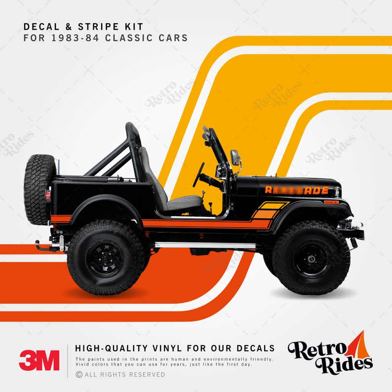 Cj5 - Cj7 – Cj8 Decals & Stripes Sticker Kit (1983-1984) - Etsy