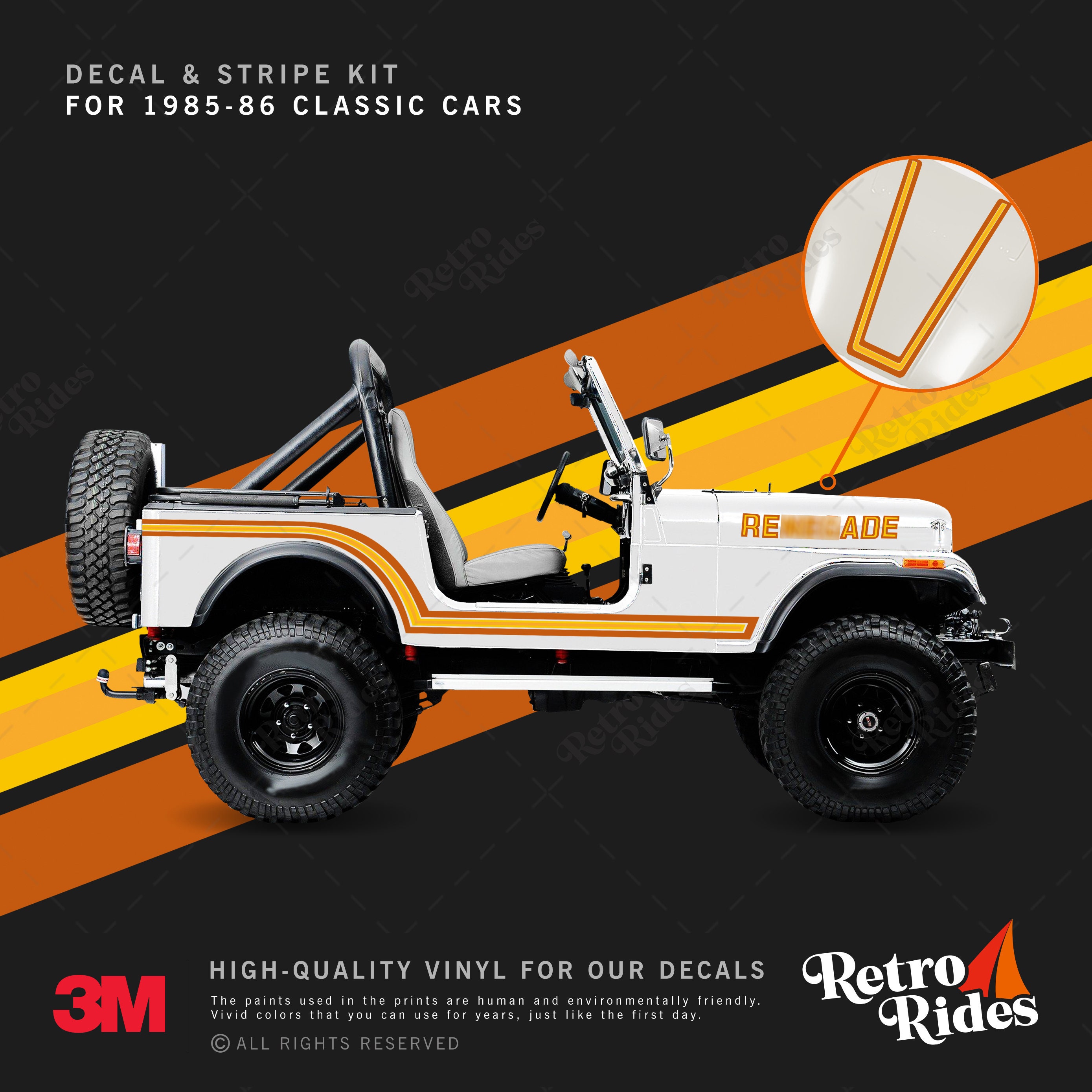 Cj7 Decals & Stripes Sticker Kit (1985-1986) - Etsy