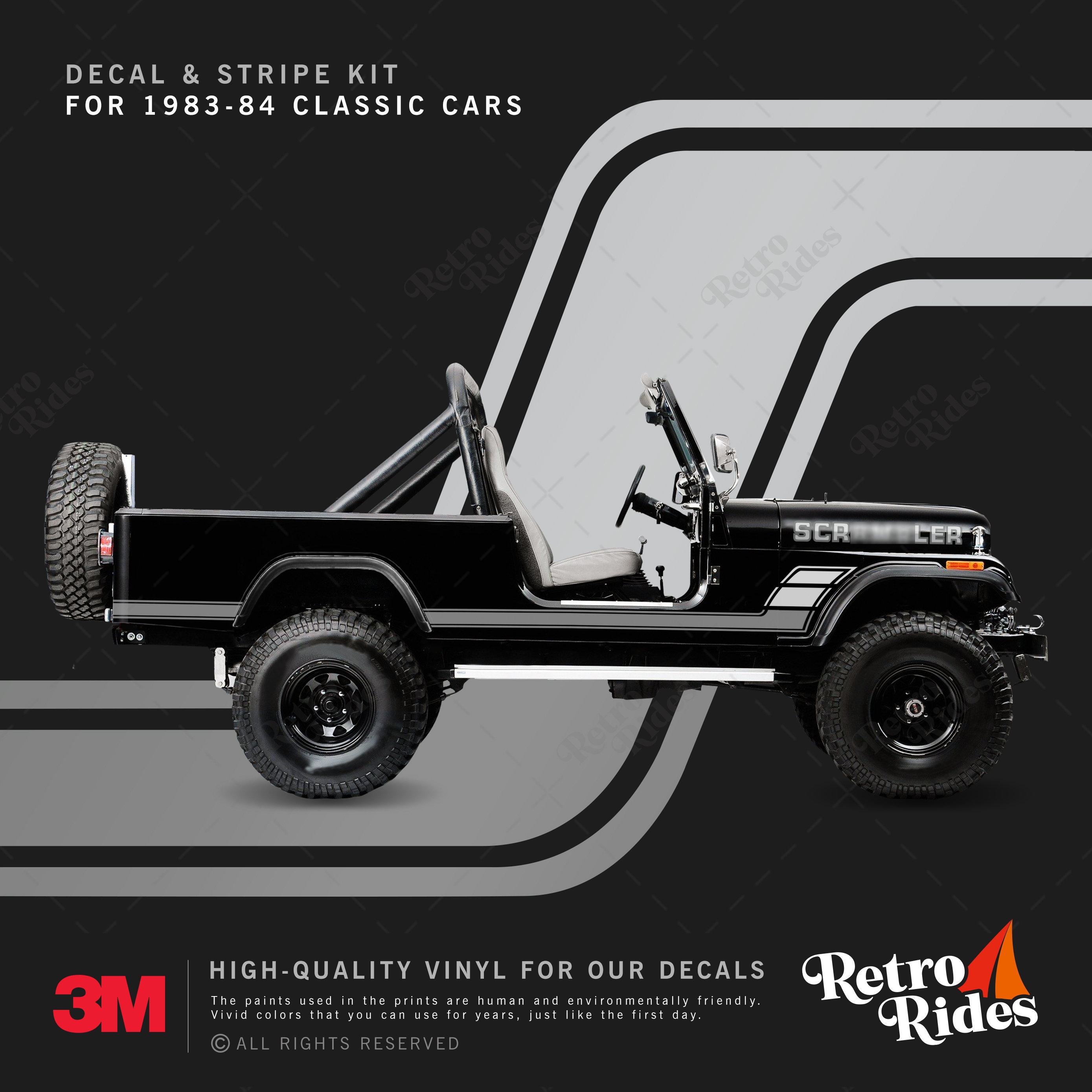 Cj8 Decals & Stripes Vinyl Graphics Kit (1983-1984) - Etsy