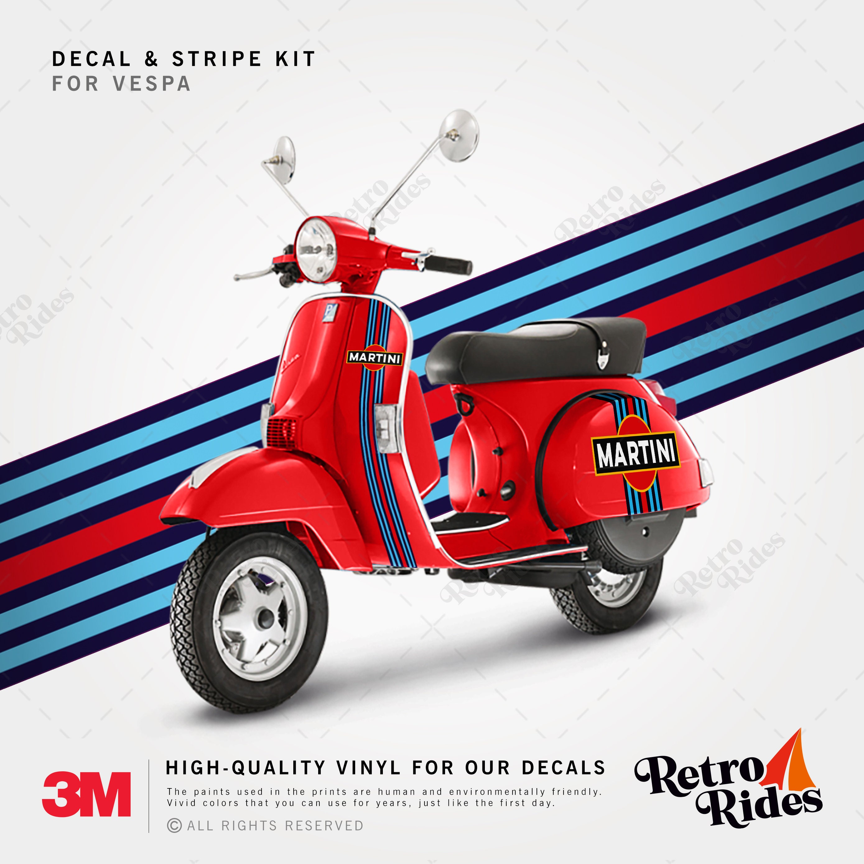 Martini Vinyl Decal & Stripe Kit for Vespa - Etsy