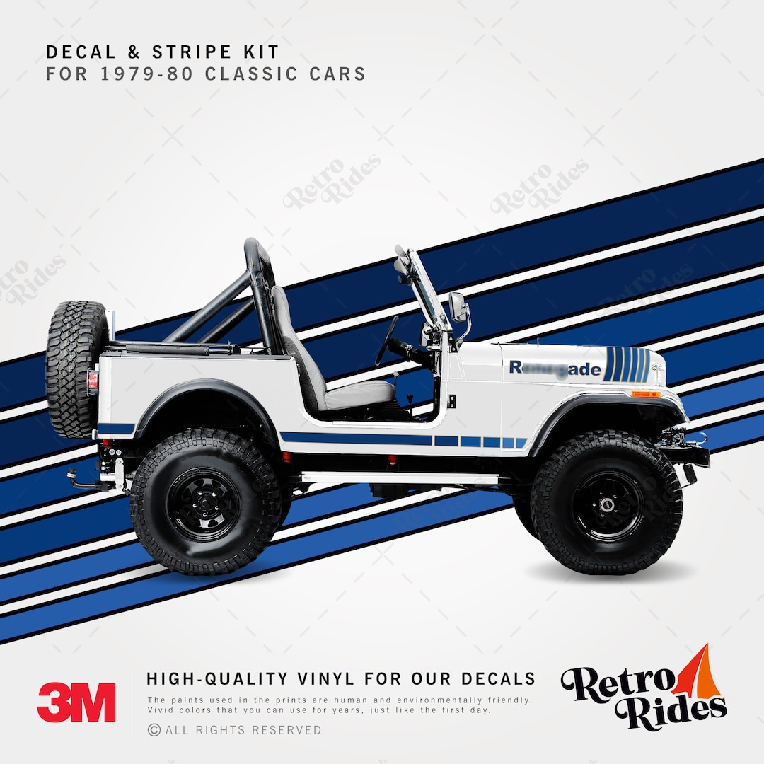 Cj5 – Cj7 Vinyl Hood Decals & Stripes Kit (1979-1980) - Etsy