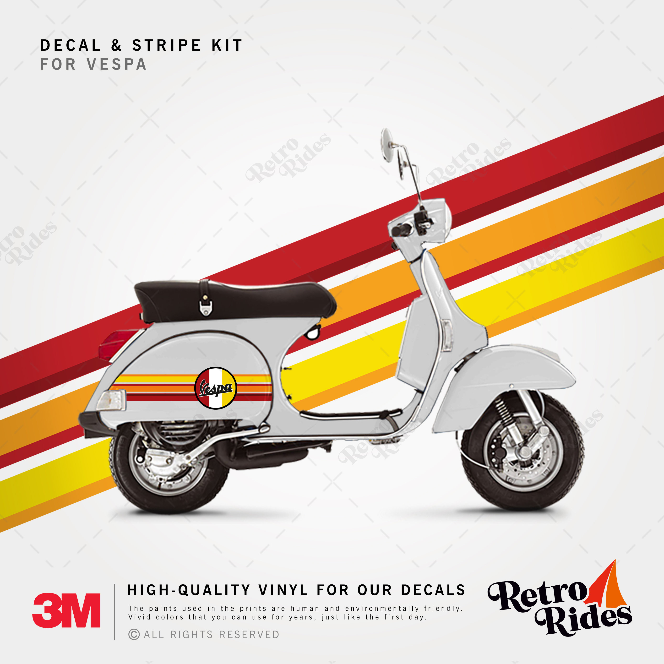Sunset Vinyl Decal & Stripe Kit for Vespa - Etsy