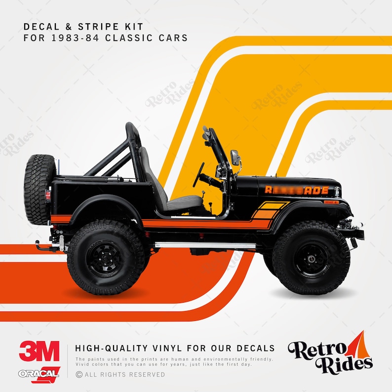 Cj5 - Cj7 – Cj8 Decals & Stripes Sticker Kit (1983-1984) - Etsy