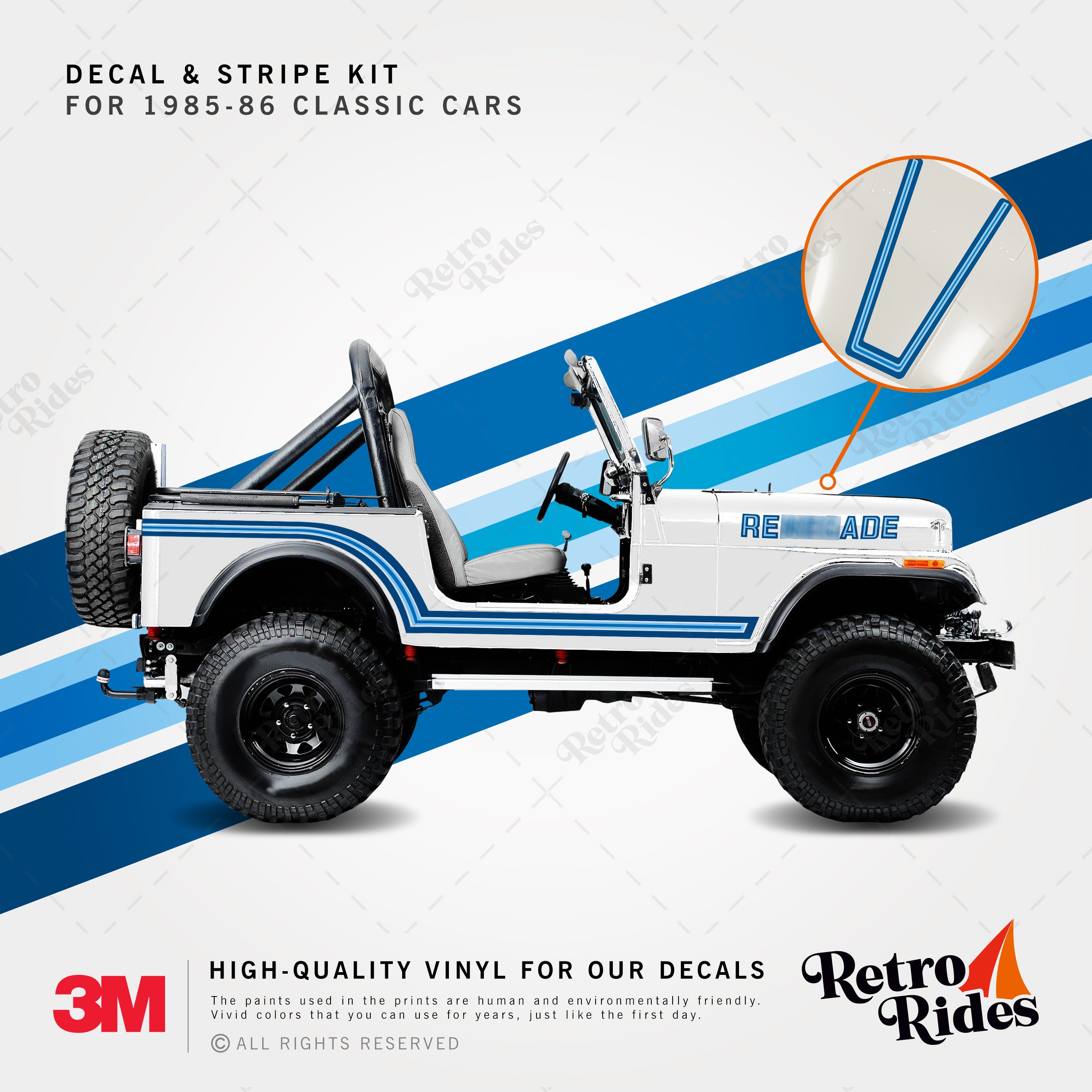 Cj7 Decals & Stripes Sticker Kit (1985-1986) - Etsy