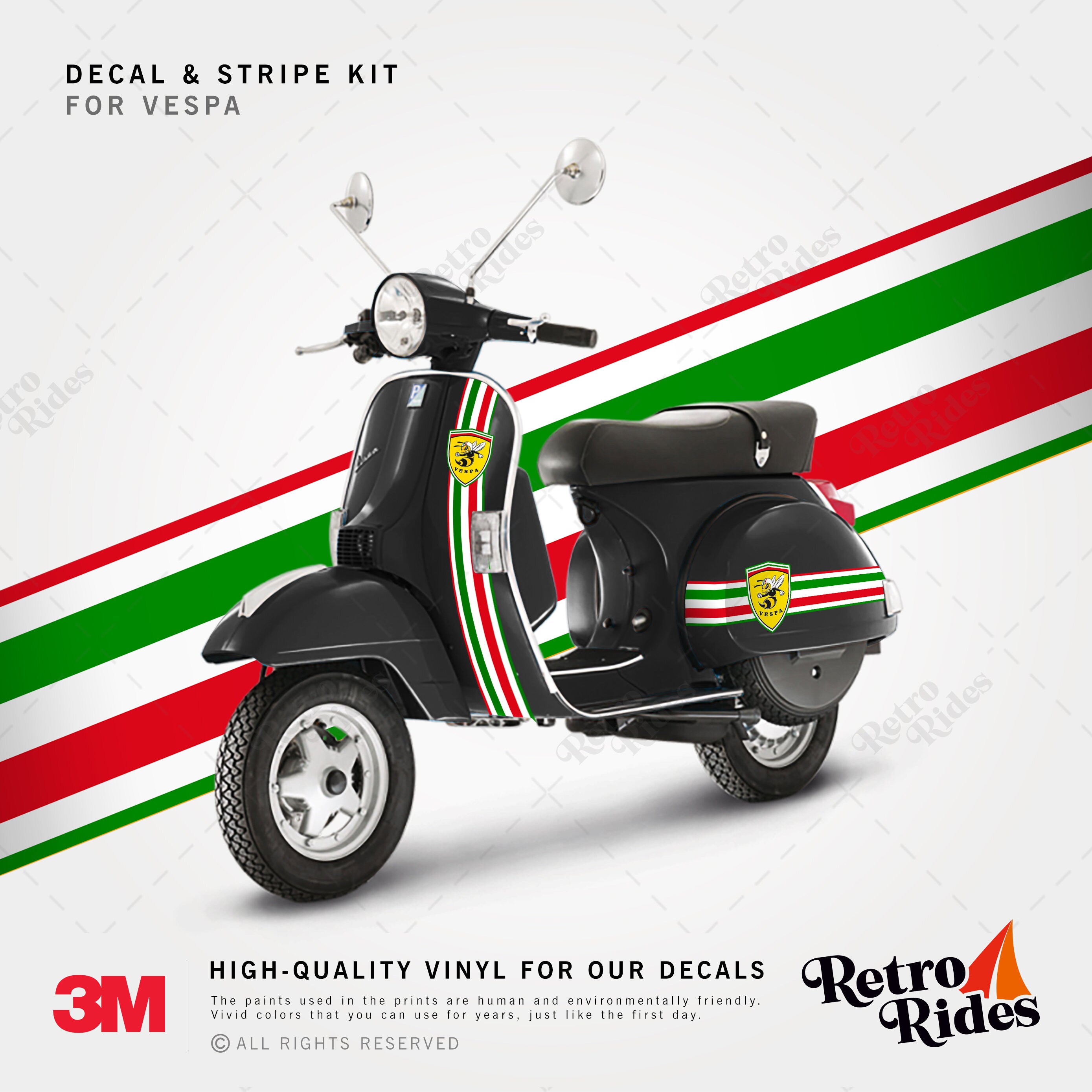 Bee, Hornet, Wasp Vinyl Decal & Stripe Kit for Vespa - Etsy