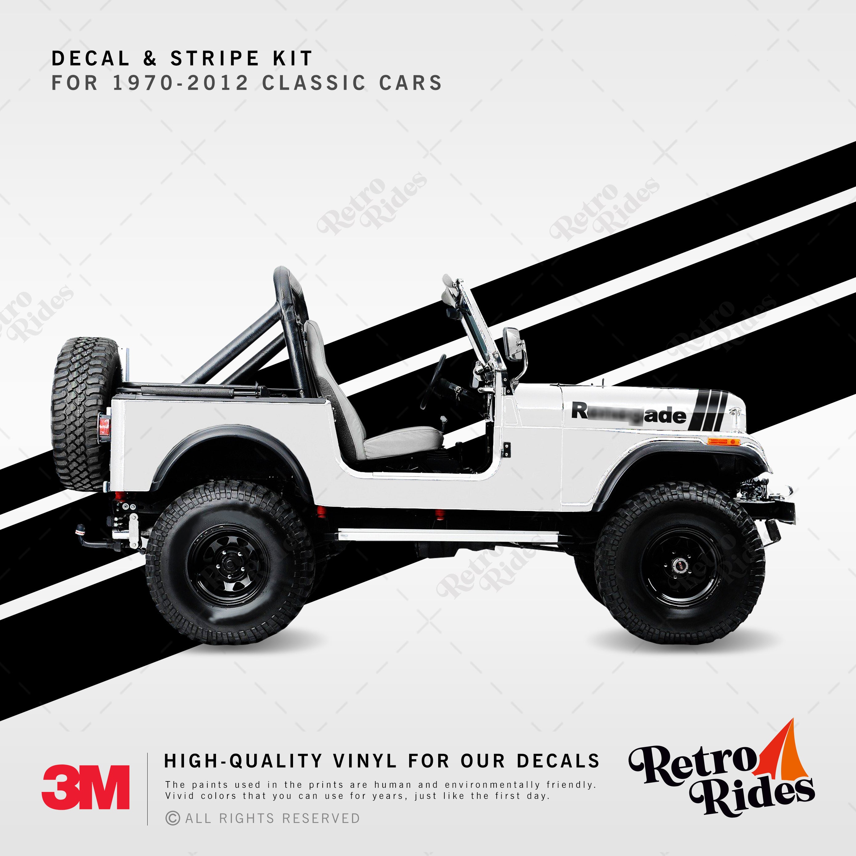 Cj / Yj / Tj Hood Vinyl Decals Kit (silver/black/white/gold) - Etsy