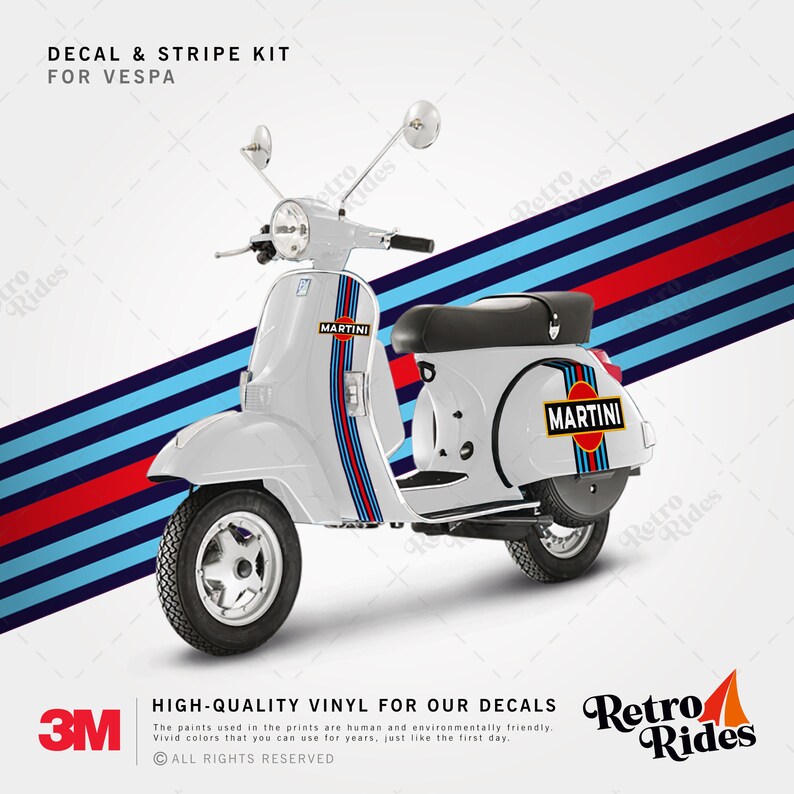 Martini Vinyl Decal & Stripe Kit for Vespa - Etsy