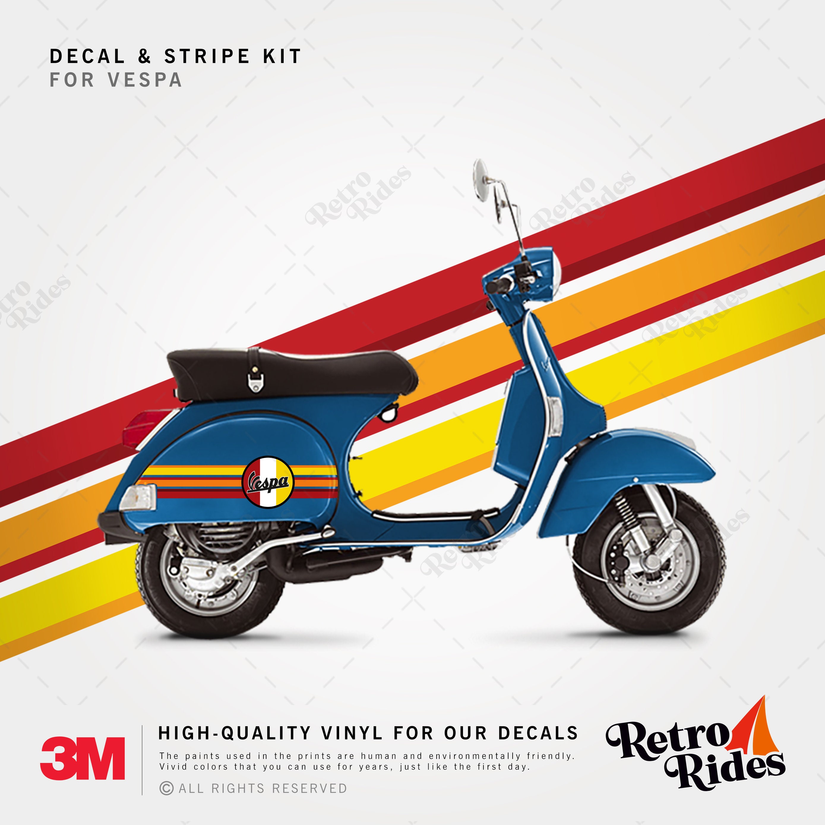 Sunset Vinyl Decal & Stripe Kit for Vespa - Etsy