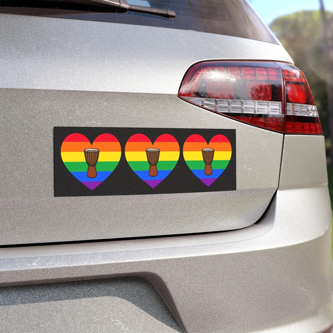 Pride Rainbow LGBTQ Djembe Car Magnet, Best Gift for Djembe Player ...