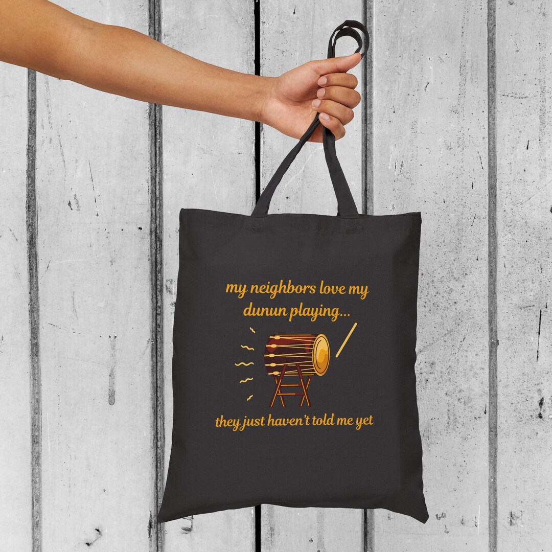 Gift for Dunun Player, Cotton Canvas Tote Bag, Best Duns Gift, Dununba ...