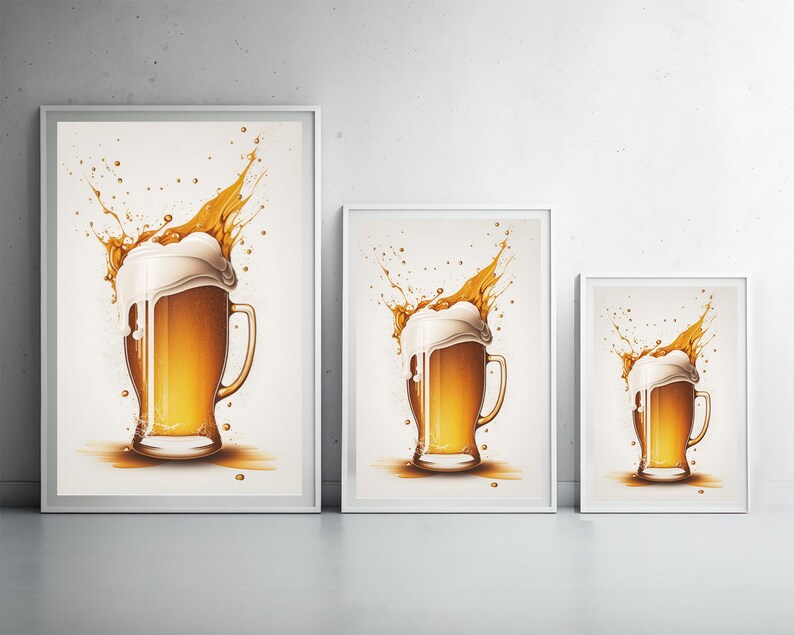 Beer Print,beer Poster,beer Wall Art,beer Painting,beer Illustration ...