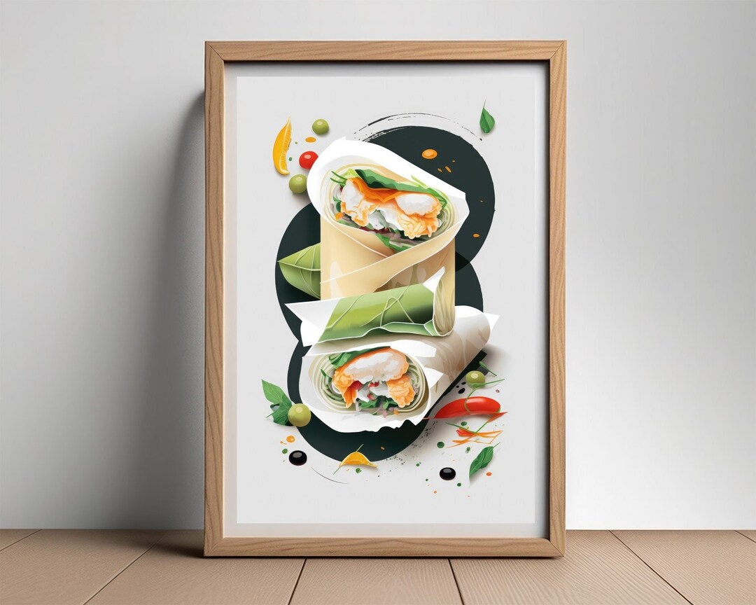 Rice Paper Roll Food Poster Print,rice Paper Roll Wall Art,rice Paper ...