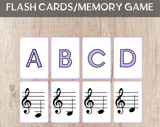 Treble & Bass Clef Note Name Flashcards Brand New Item. - Etsy