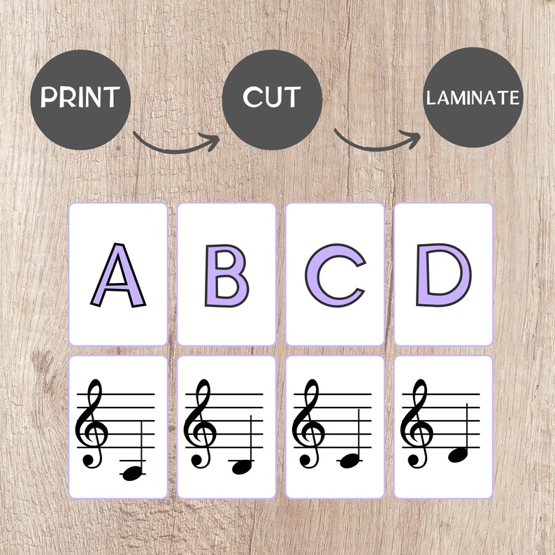 Printable Music Flash Cards, Music Note Game, Treble Clef, Bass Clef ...