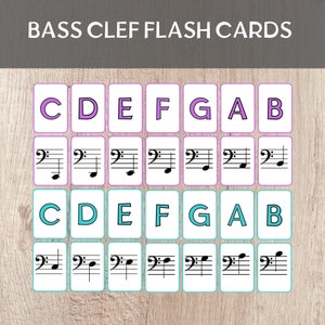Printable Music Flash Cards, Music Note Game, Treble Clef, Bass Clef ...