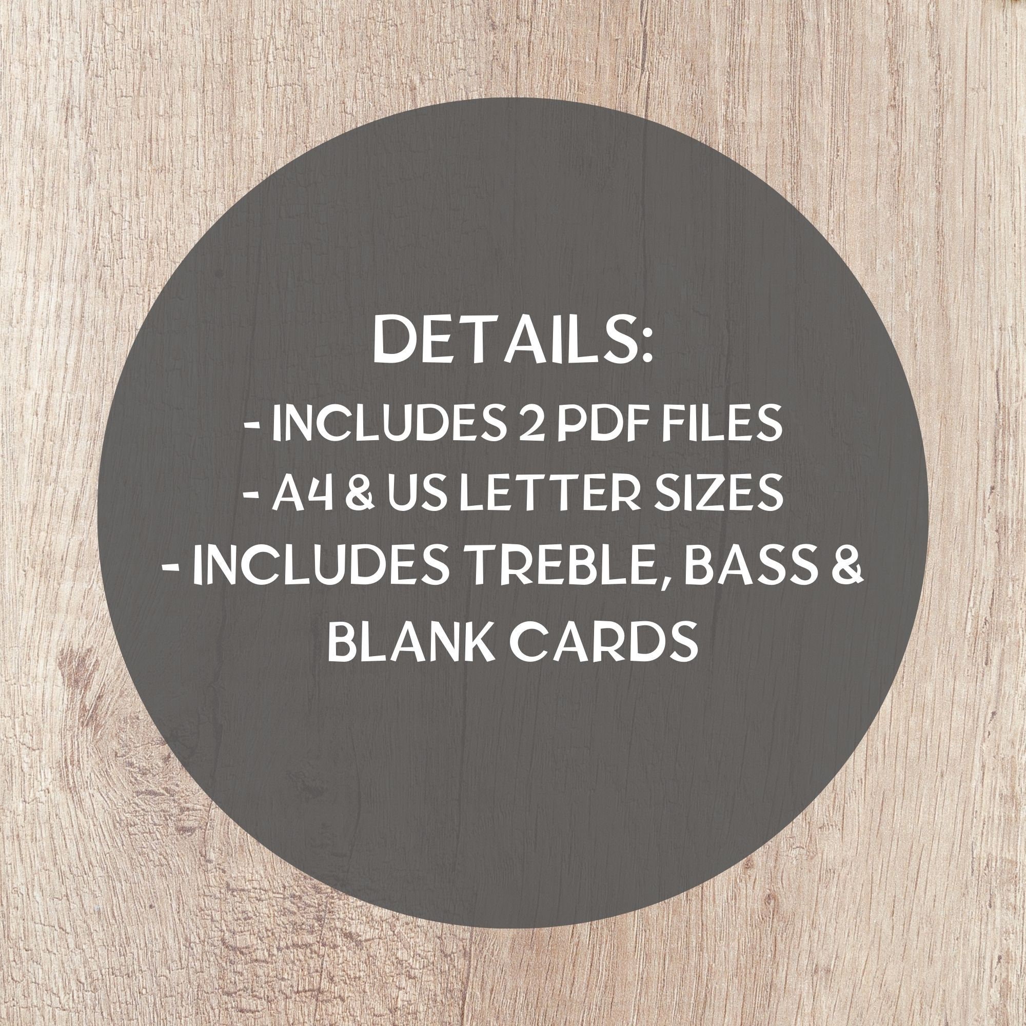 Printable Music Flash Cards, Music Note Game, Treble Clef, Bass Clef ...