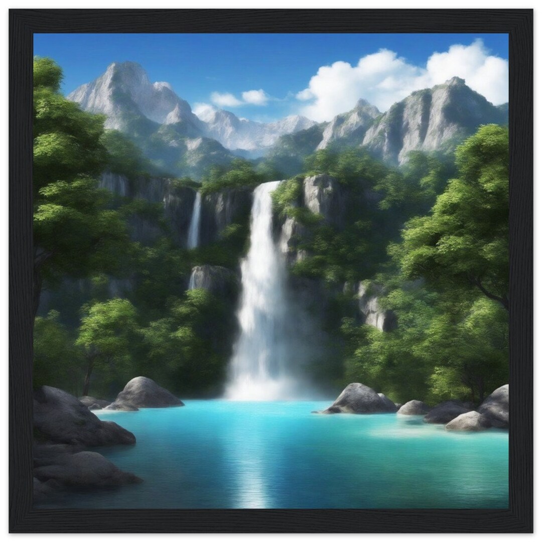 Waterfall Premium Poster, Home Decor Wall Art, Nature Lover Gift ...