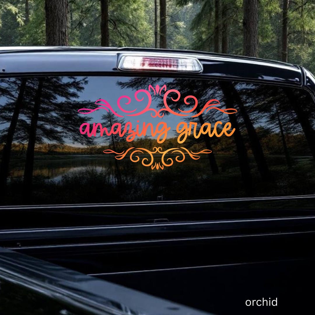 Amazing Grace Christian Decal – Holographic Scripture Sticker – Elegant ...