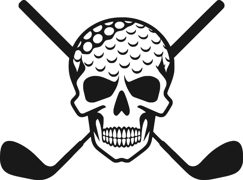 Golf Skull Vinyl Decal – Holographic Sticker for Golfers, Truck ...