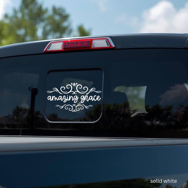 Amazing Grace Christian Decal – Holographic Scripture Sticker – Elegant ...