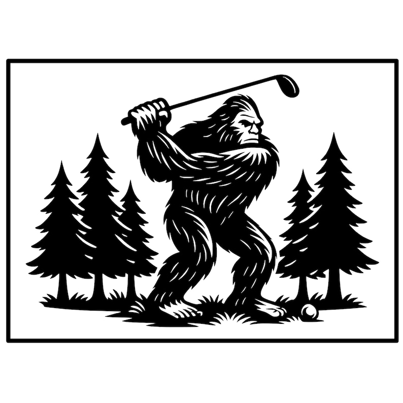 Bigfoot Golfing Trucker Hat – Funny Snapback for Golf Lovers ...