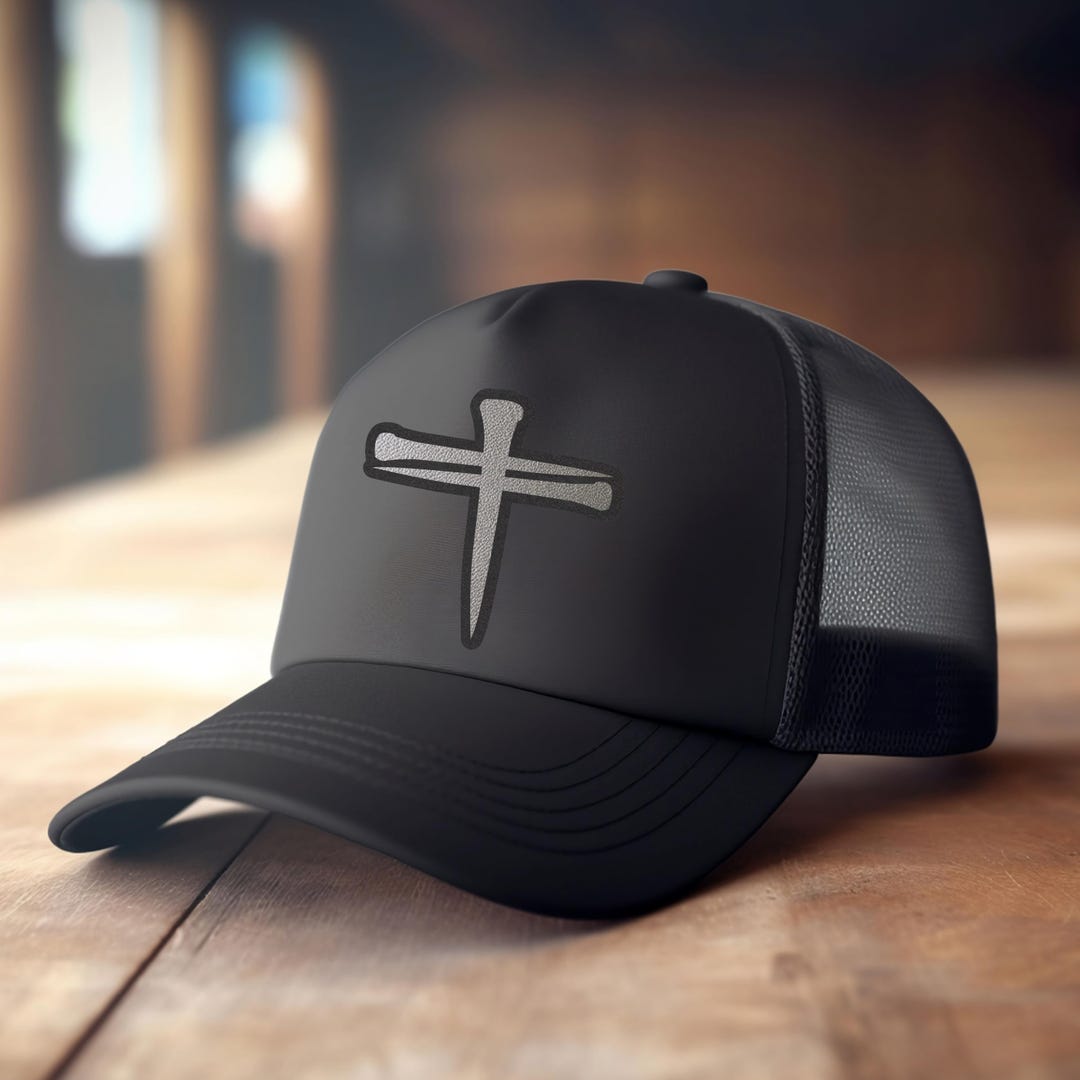 Cross Trucker Hat, Nail Cross Hat, Christian Hat, Gift for Christian ...