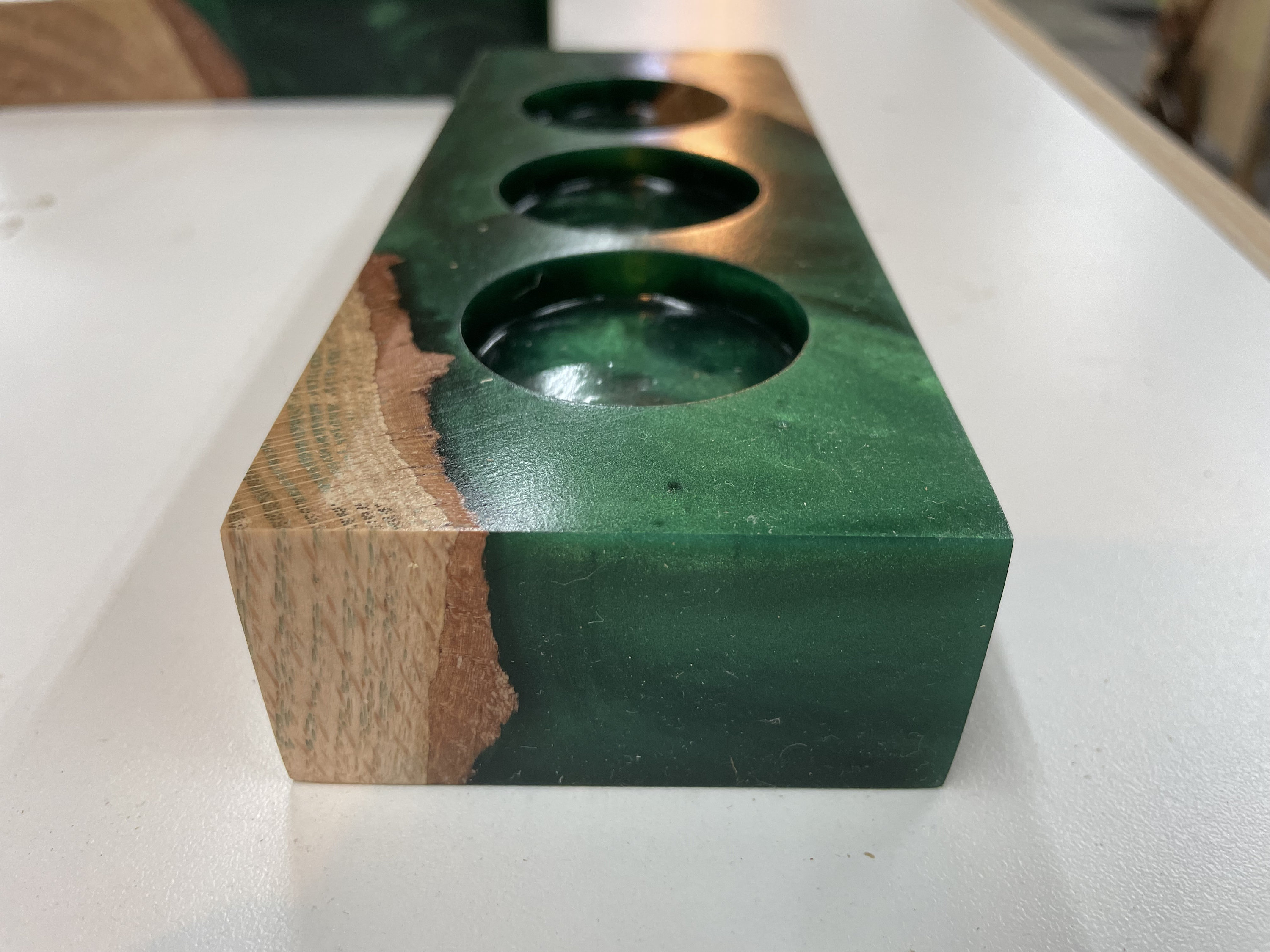 Oak and Epoxy Candle Holders - Etsy