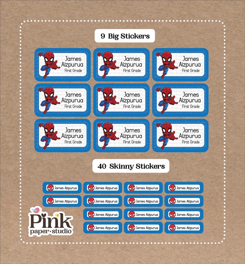 Super Hero Name Stickers: School Supply Set - 49 Count - Etsy