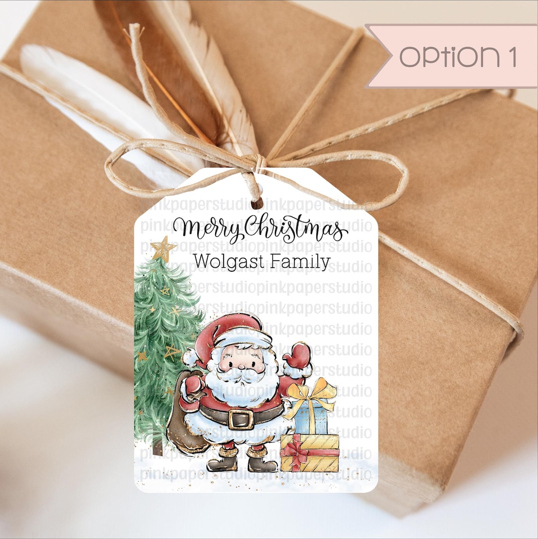 18 Christmas Tags Merry & Bright Christmas Gift Tags Party Favor Tag ...