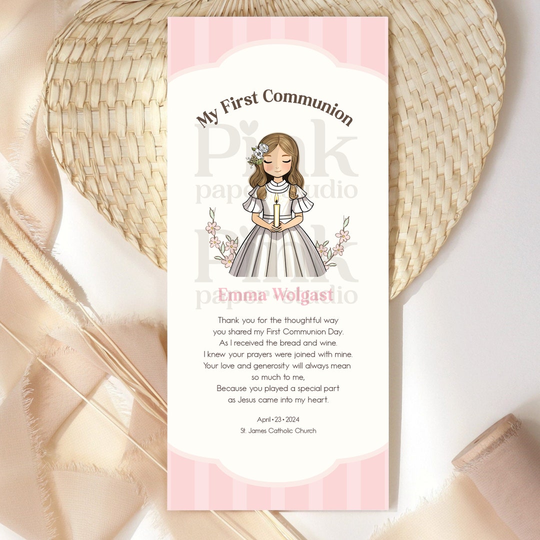 First Communion Bookmarks: Shimmer Cardstock, Personalized (set of 12 ...