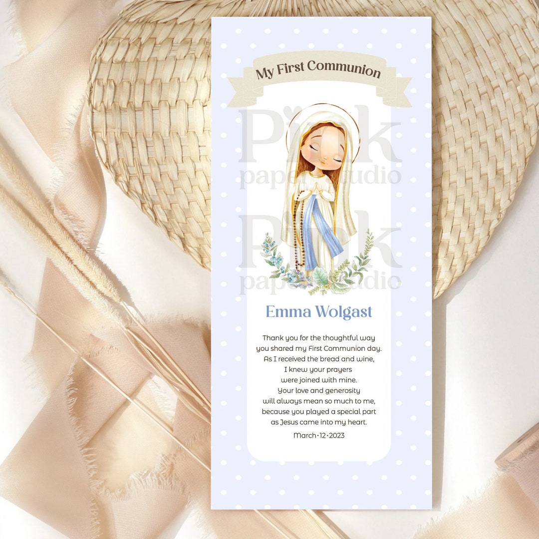 Personalized First Communion Bookmarks - Set of 12 - Etsy