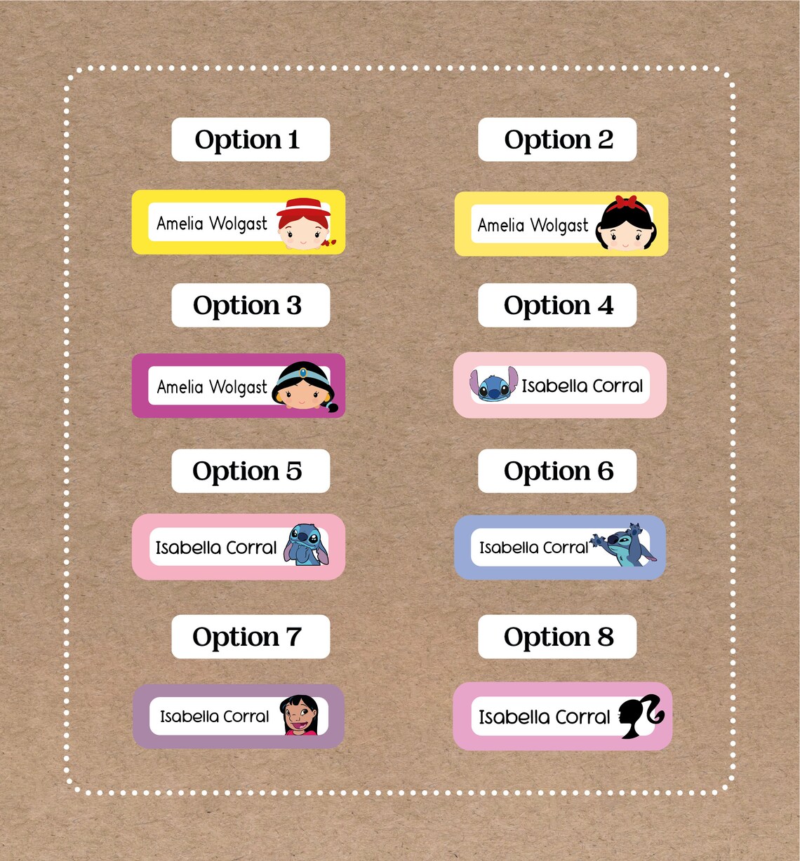 Princess Skinny Sticker - Labels - Stickers - Back to School - Set of ...