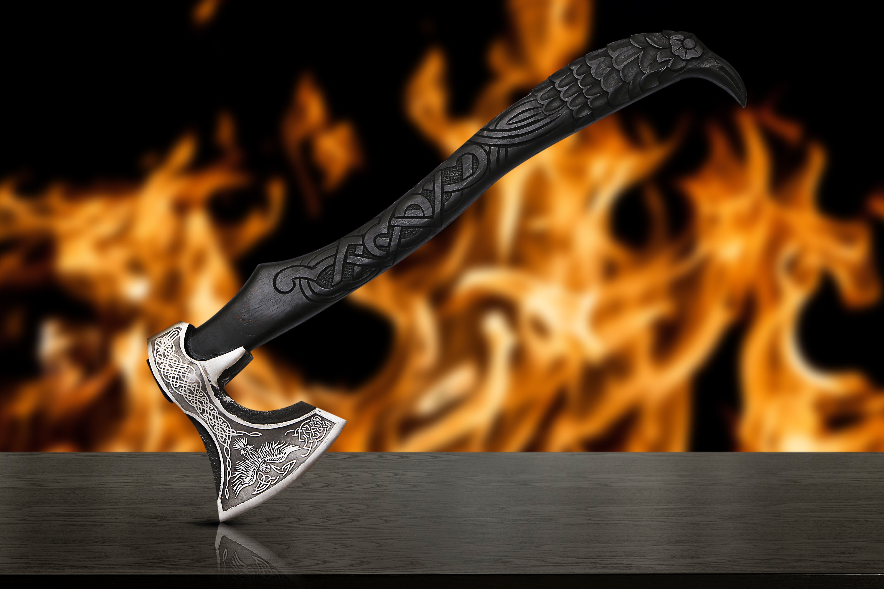 Vikings Style Norse Mythology Axe, Raven Norse Mythology Axe - Etsy