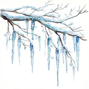 Watercolor Frozen Water Droplets Clipart | 14 High Resolution Jpgs for ...