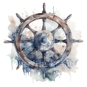 Watercolor Nautical Elements Clipart | 12 High-res Pngs for Junk ...