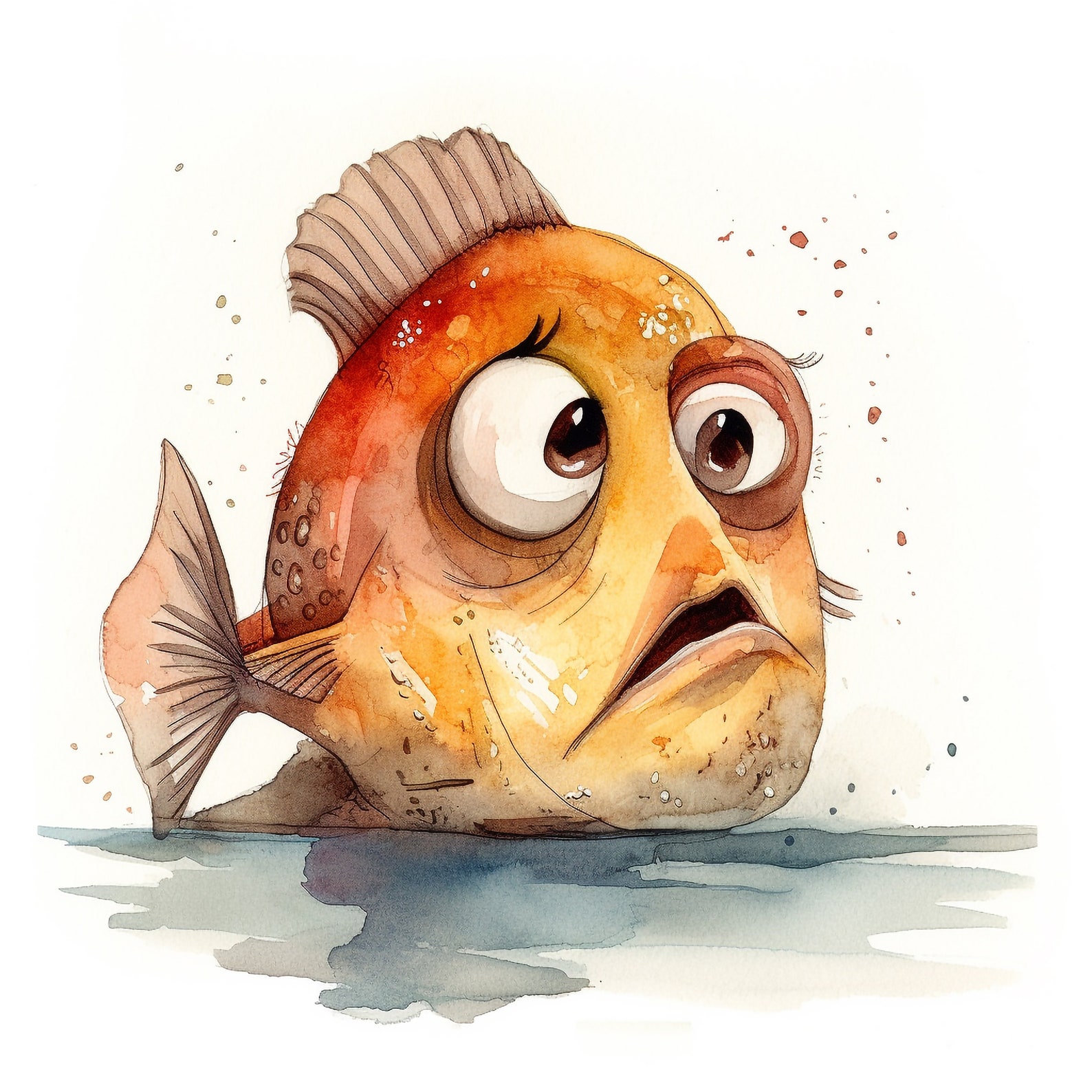 Funny Fish Clipart | Quirky Animal Designs, 13 High-res Jpgs for ...