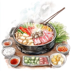 Watercolor Hot Pot Clipart 15 High Resolution Jpgs for Recipe Cards ...
