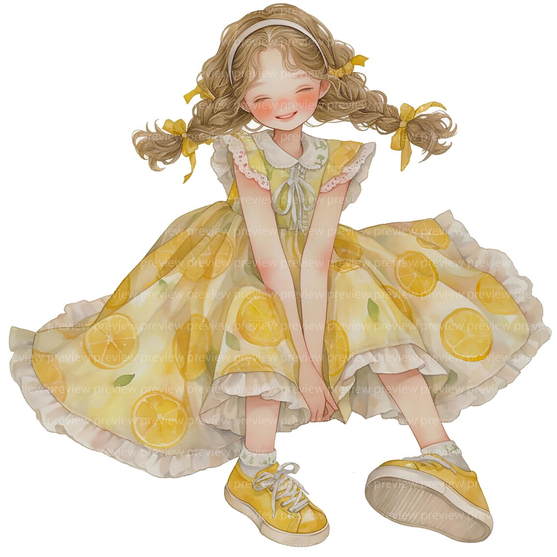 12 Lemonade Girl Clipart | Aesthetic Summer Fashion Watercolor Art ...