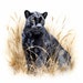 12 Black Panther Clipart, Watercolor Black Panther, High Resolution ...