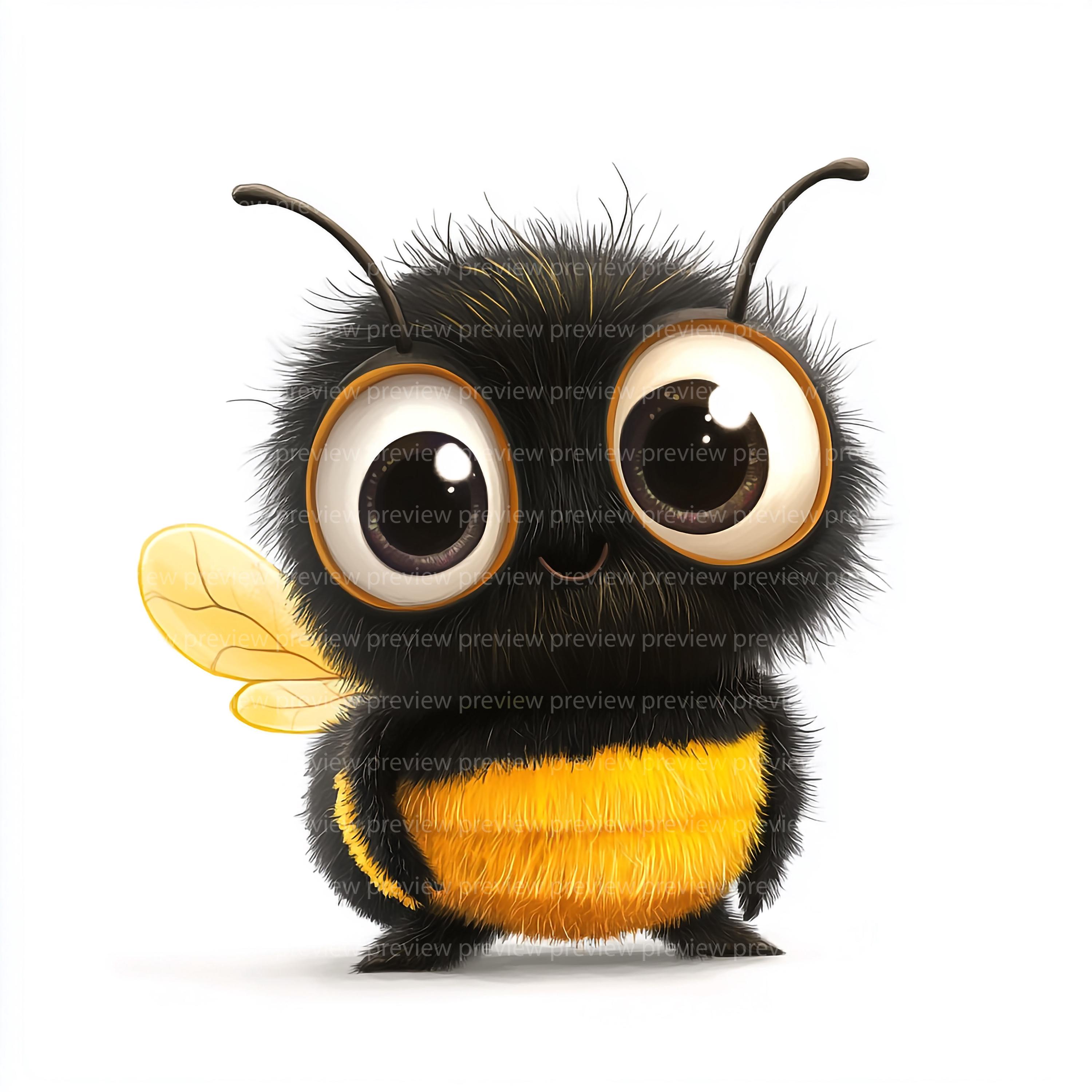 12 Funny Bee Clipart, Cute Bee Clipart, Watercolor Clipart for ...