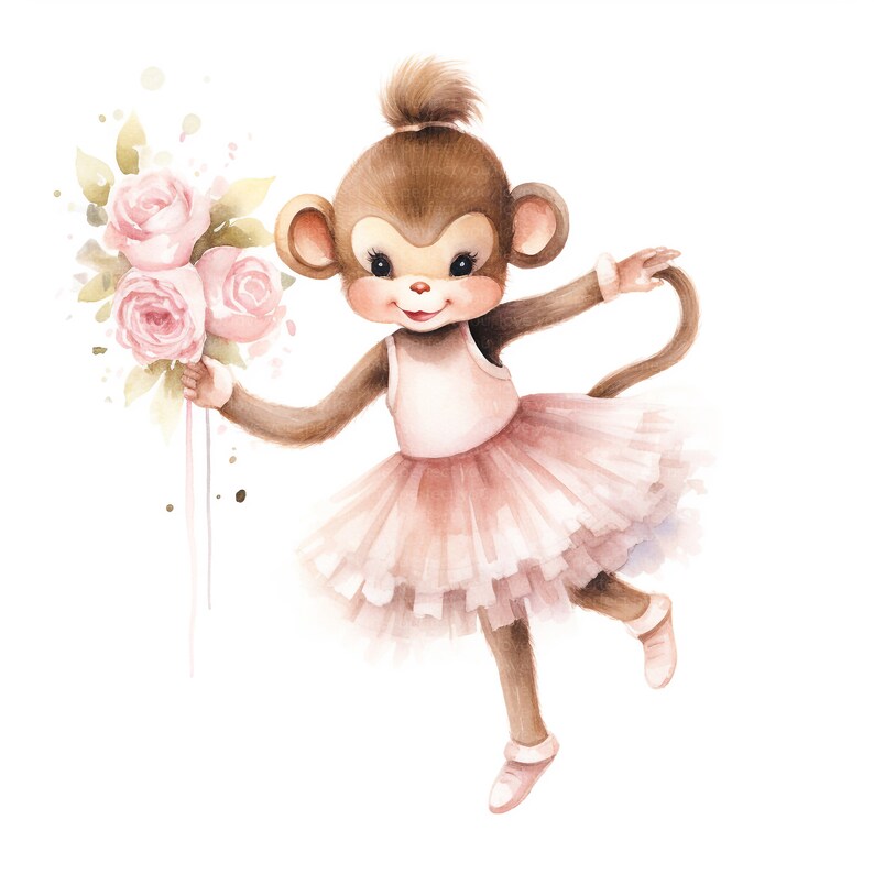 12 Cute Monkey Wearing Ballerina Dress, Ballerina Monkey, Monkey ...
