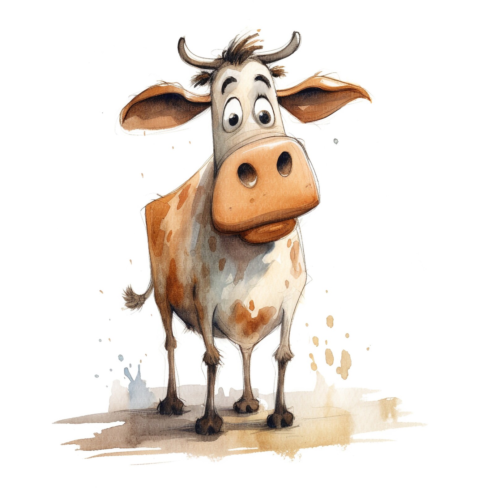 12 Cute and Funny Cow Clipart, Quirky Cow, Animal Clipart, Funny Animal ...