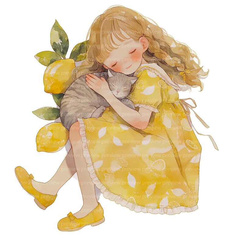 12 Lemonade Girl Clipart | Aesthetic Summer Fashion Watercolor Art ...