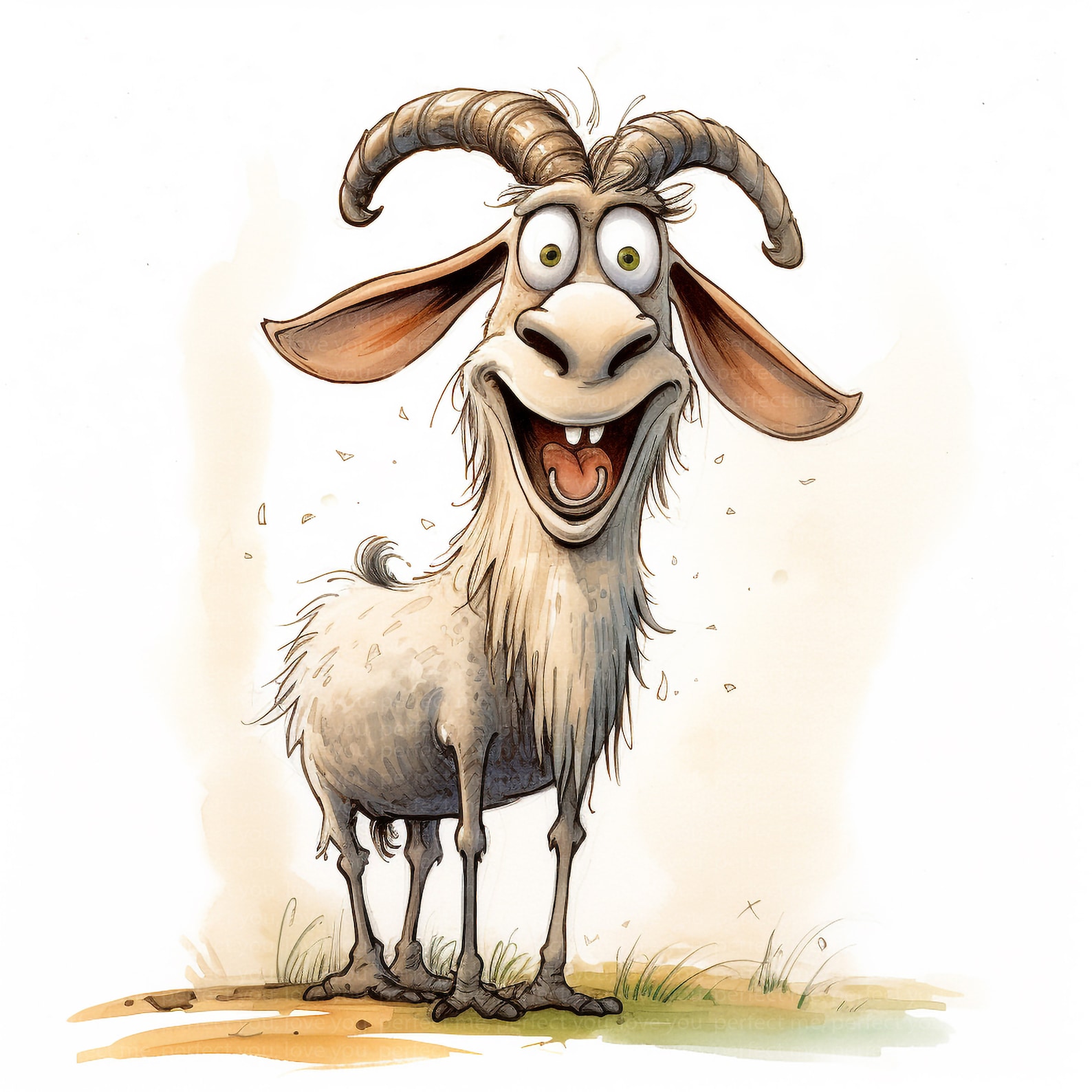 12 süße und lustige Ziege Clipart, schrullige Ziege, Tier Clipart ...
