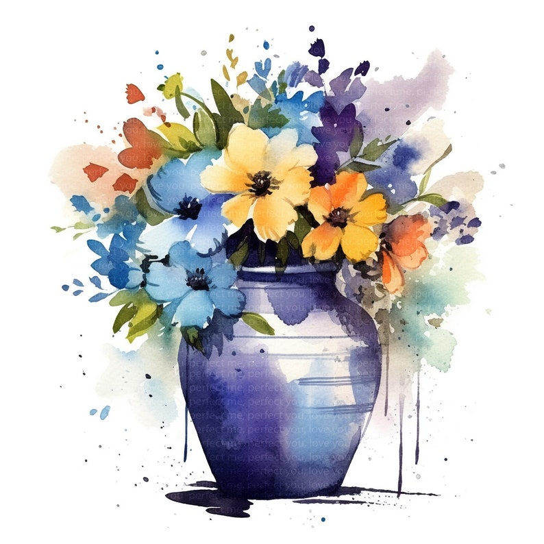12 Flowers in Vase Clipart, Flowers Bouquet, Flowers Clipart, High ...