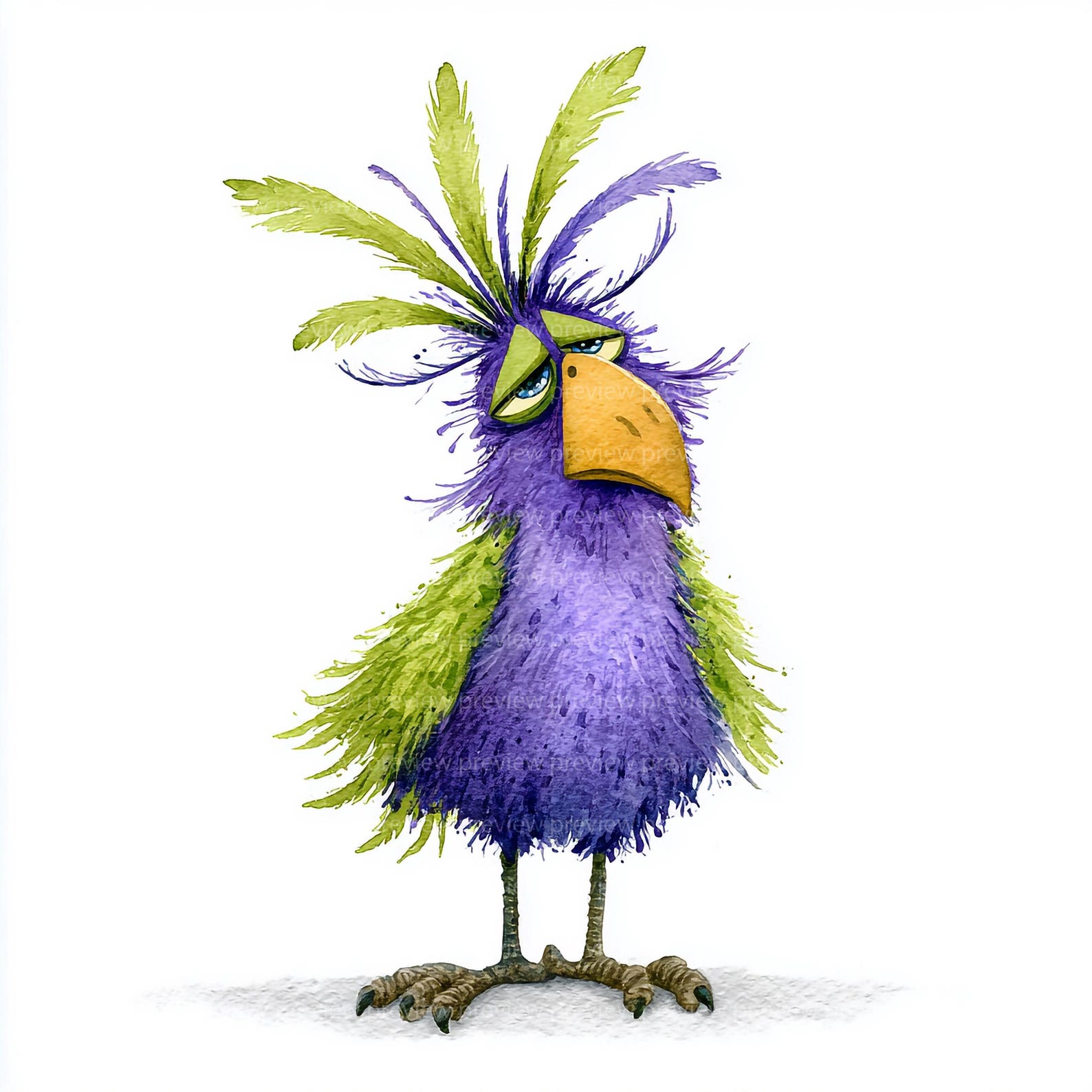 12 Quirky Sleepy Bird Clipart Bundle | Whimsical Cute Avian | Funny ...