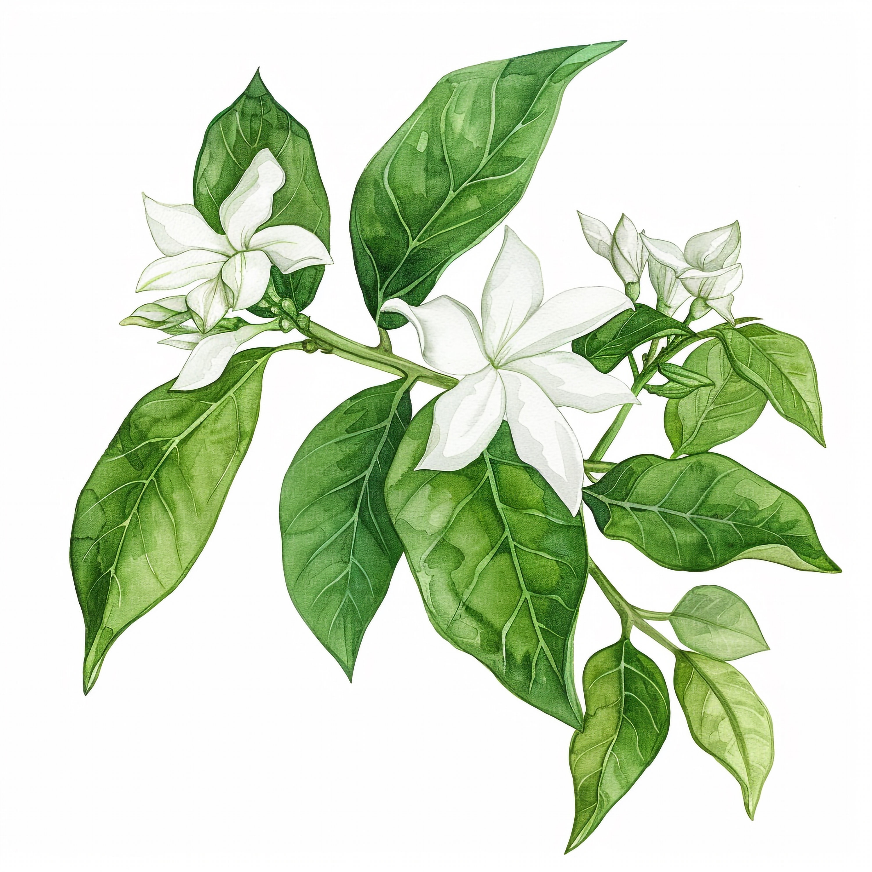 Jasmine Clipart Set 12 High Res Watercolor Jasmine Designs for Planners ...