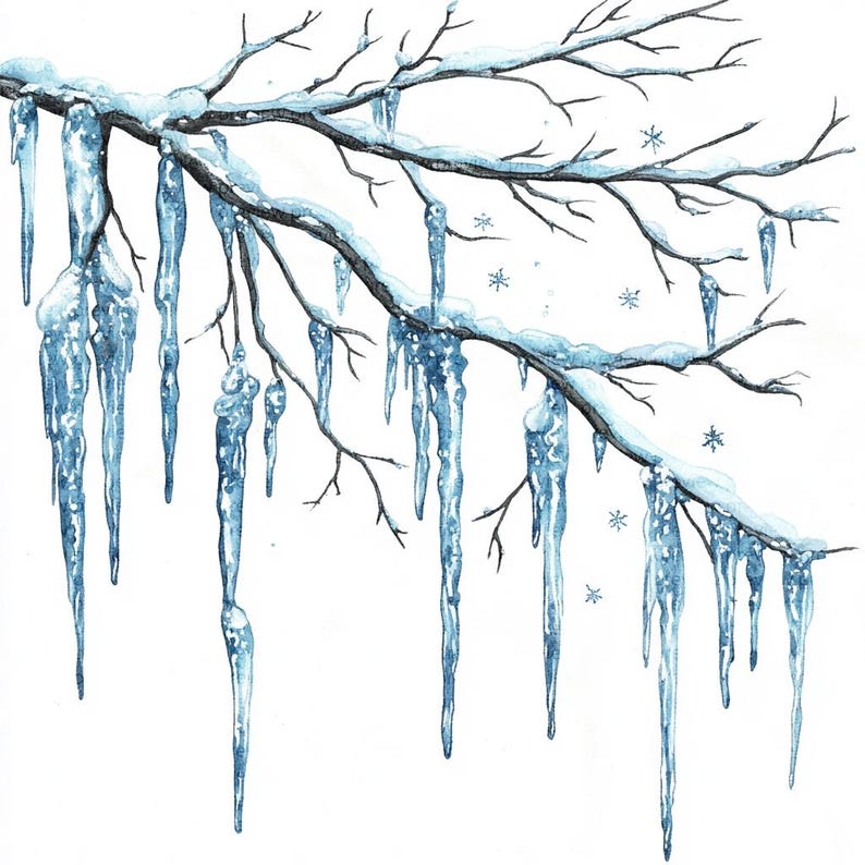 Watercolor Frozen Water Droplets Clipart 14 High Resolution Jpgs for ...