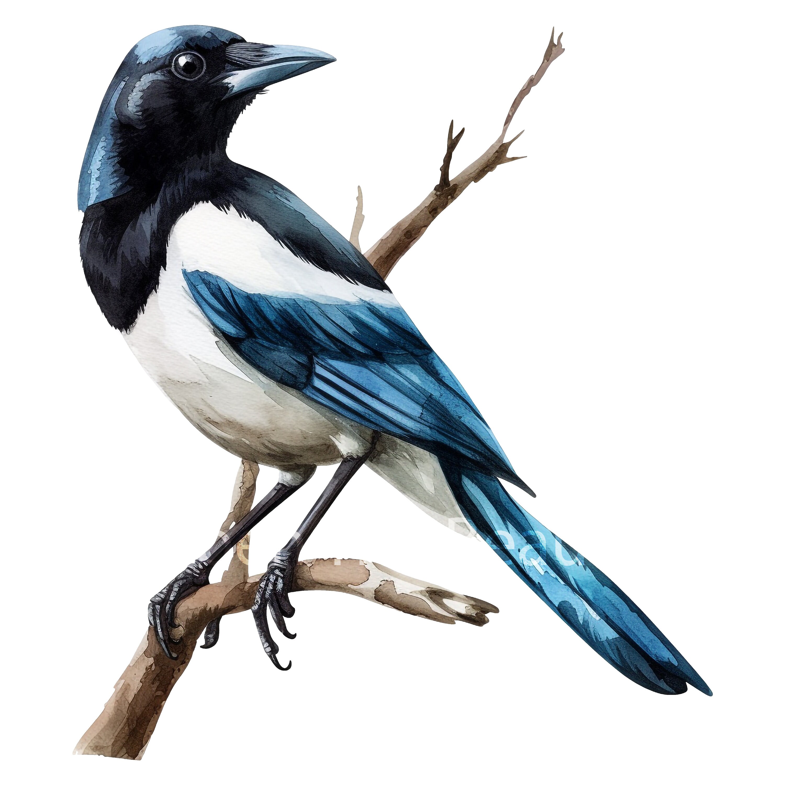 Magpie Watercolor Clipart Magpie Clipart Bird Clipart Magpie PNG 300 ...